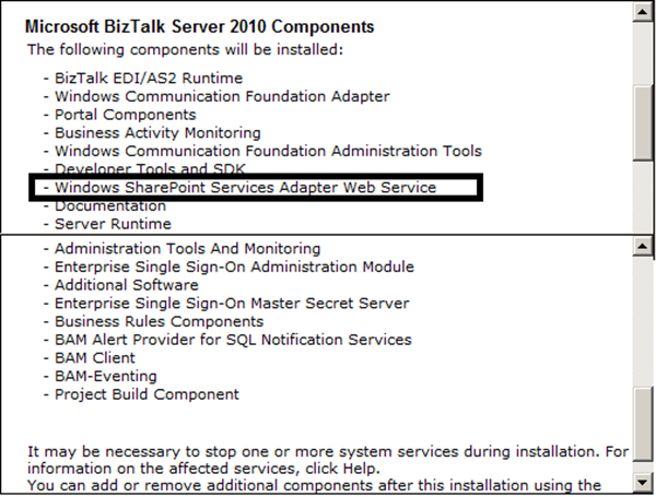 Installing Windows SharePoint Services Web Service Adapter BizTalk Server 2010/SharePoint ...